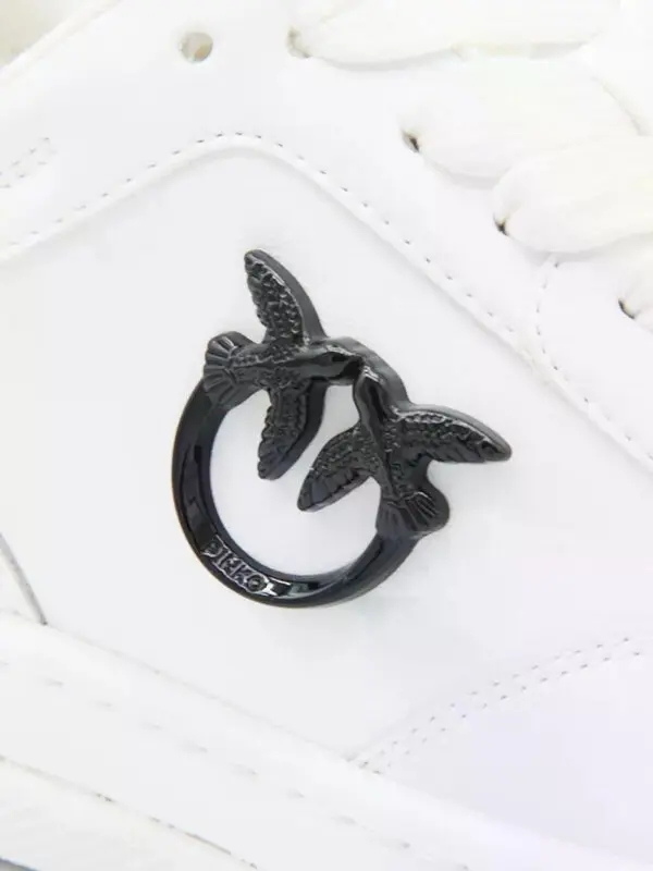 Pinko Logo Plaque Leather Platform Sneakers