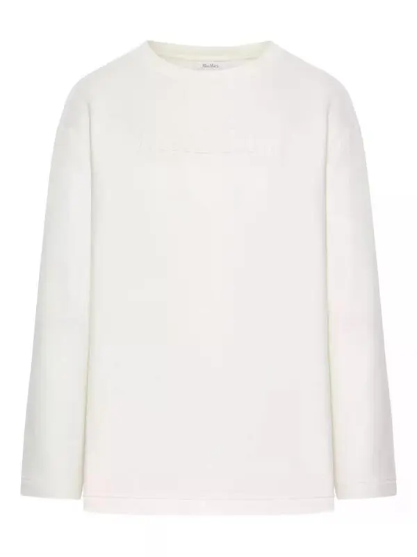 Max Mara Embossed-logo Sweatshirt - Neutrals