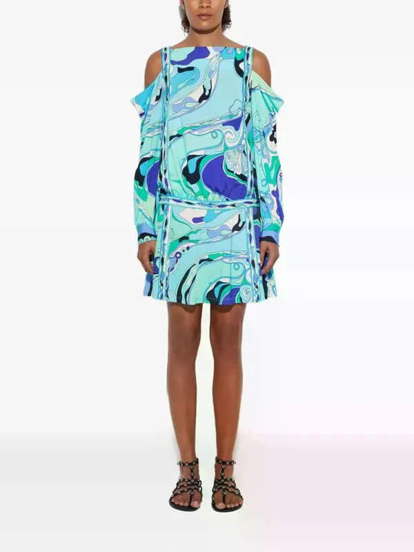 Emilio Pucci Abstract Print Shoulder-cut Dress