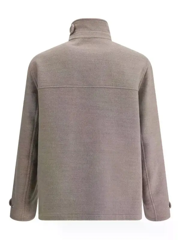 Brunello Cucinelli High-collar Flap-pocket Jacket - Neutrals