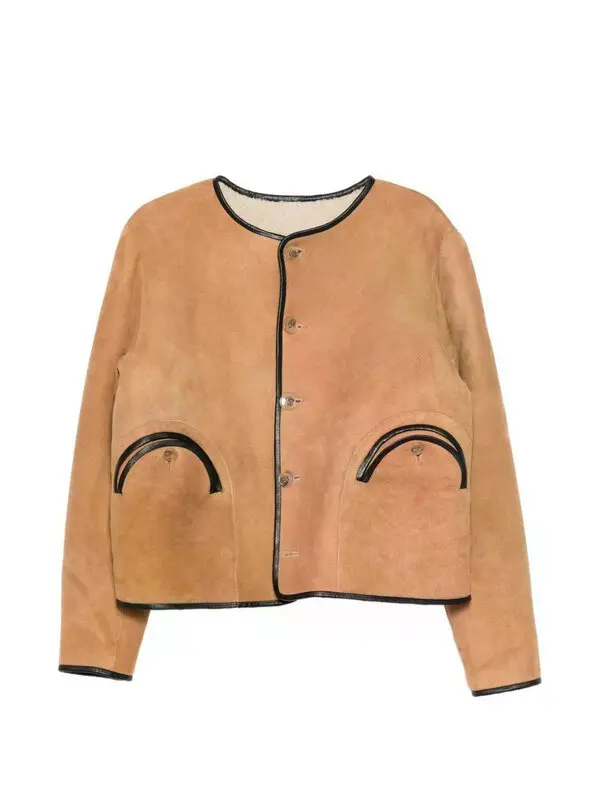 BLAZÉ MILANO Shearling Jacket With Button Fastening - Neutrals