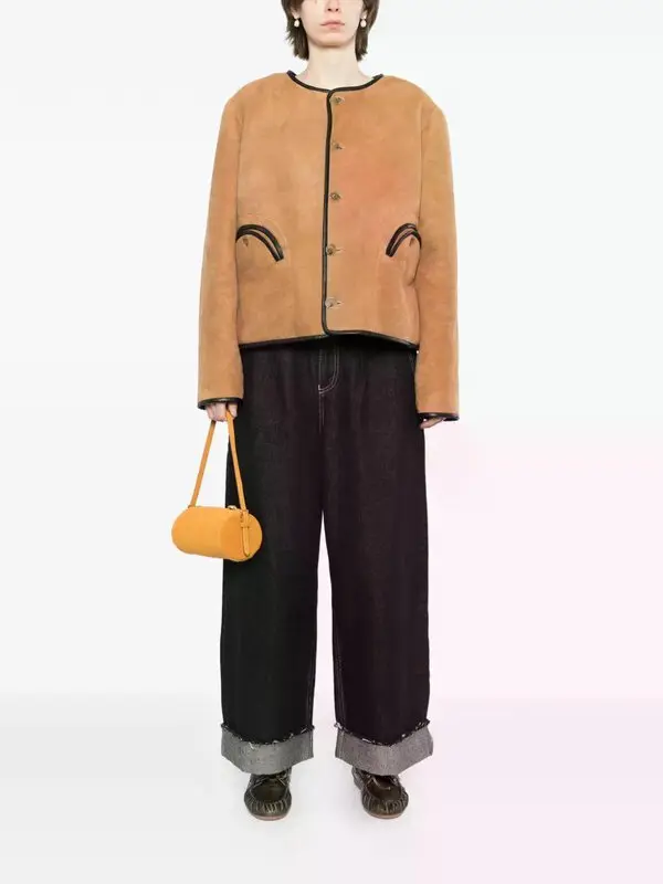 BLAZÉ MILANO Shearling Jacket With Button Fastening - Neutrals