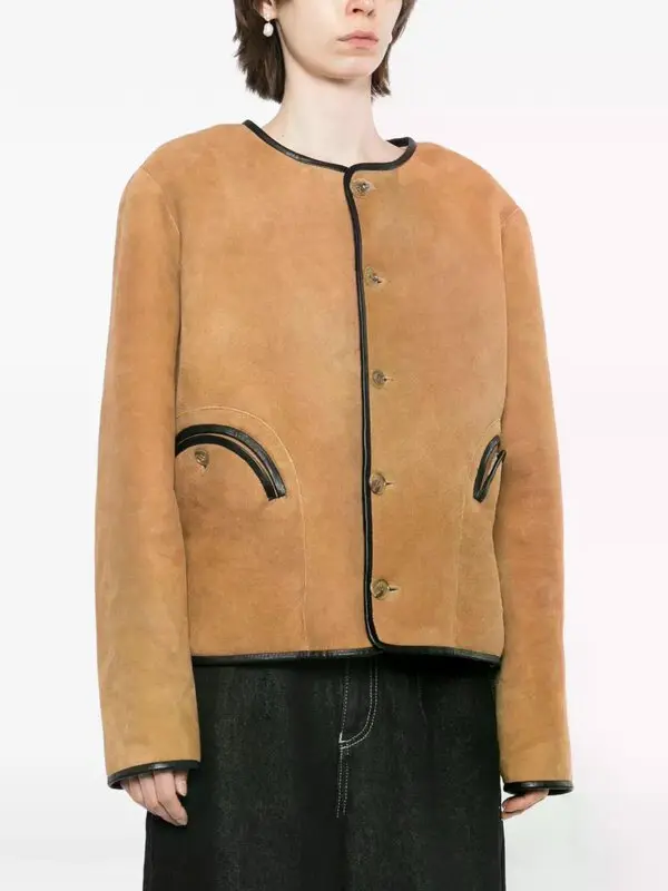 BLAZÉ MILANO Shearling Jacket With Button Fastening - Neutrals