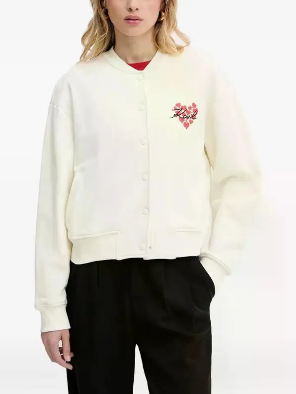 Karl Lagerfeld Heart-embroidered Bomber Jacket