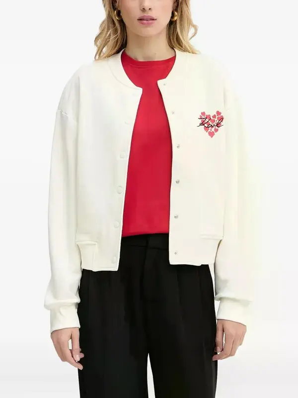 Karl Lagerfeld Heart-embroidered Bomber Jacket