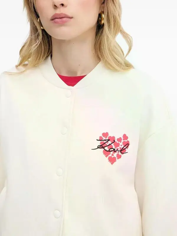 Karl Lagerfeld Heart-embroidered Bomber Jacket