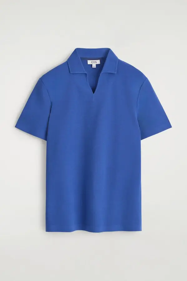 Cos Technical Piqué Polo Shirt - Blue