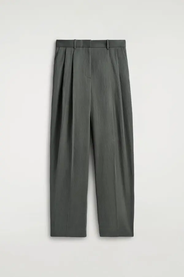 Cos Relaxed Fluid Wide-leg Pants - Dark Grey