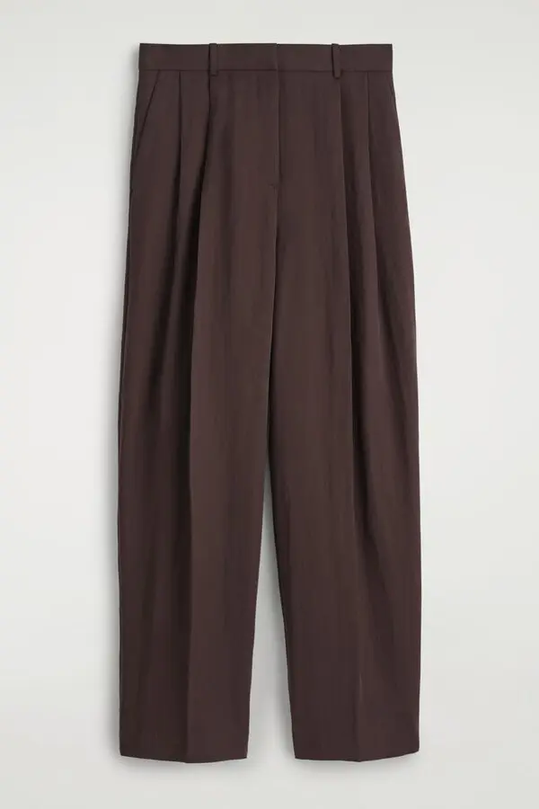 Cos Relaxed Fluid Wide-leg Pants - Red