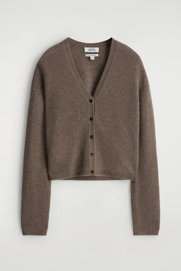 Cos Cashmere V-neck Cardigan - Brown