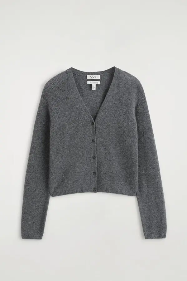 Cos Cashmere V-neck Cardigan - Gray