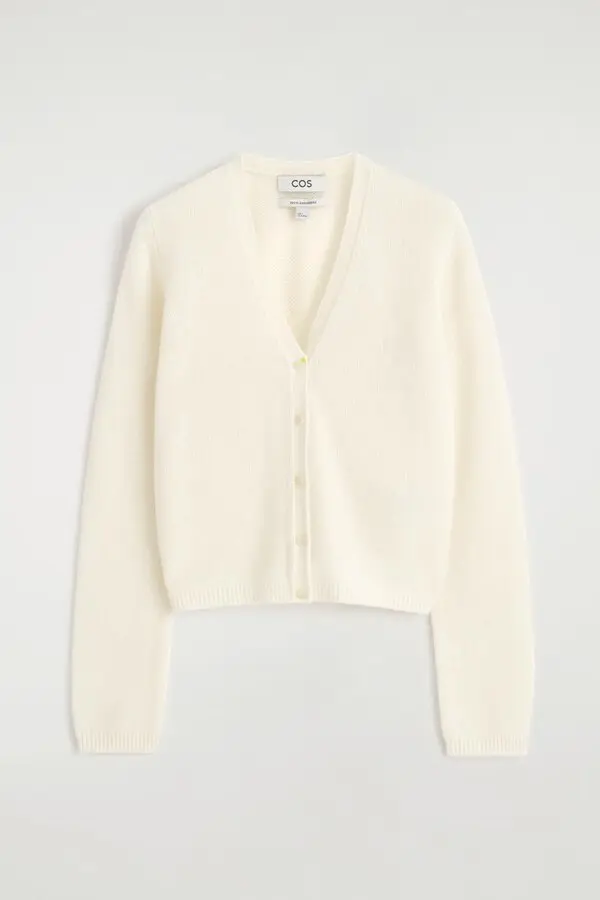 Cos Cashmere V-neck Cardigan - White