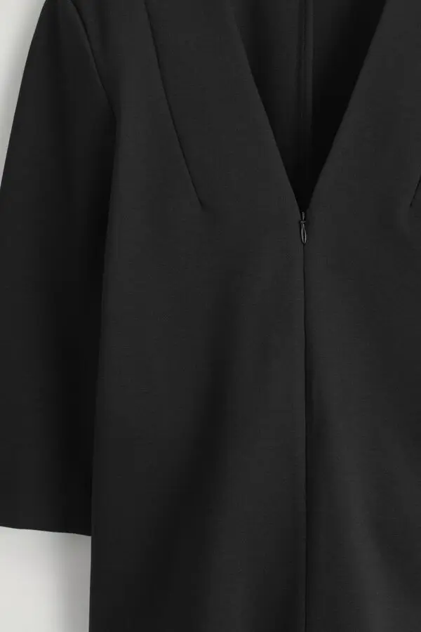 Cos Jersey V-neck Top With Zipper Detail