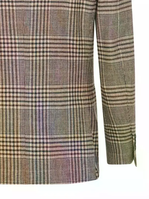 LARDINI Checked Flower-brooch Blazer