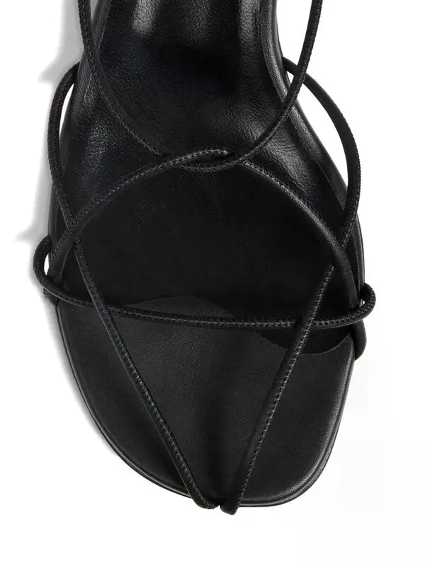 Khaite 75mm Loulou Leather Sandals - Black