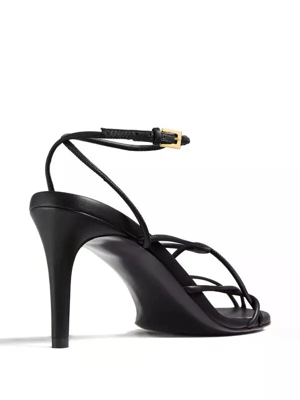 Khaite 75mm Loulou Leather Sandals - Black