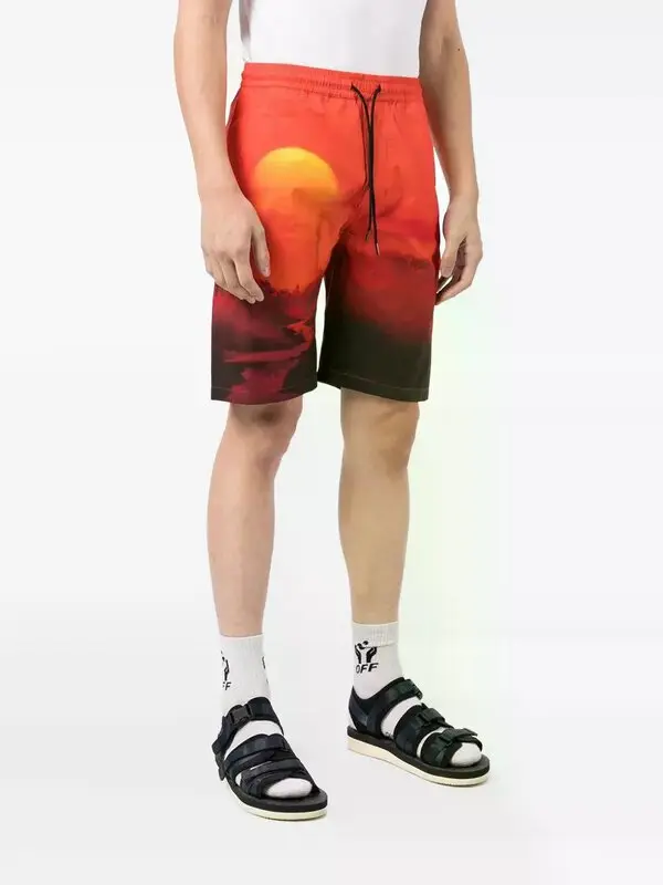 MAHARISHI Sunset-print Drawstring Shorts