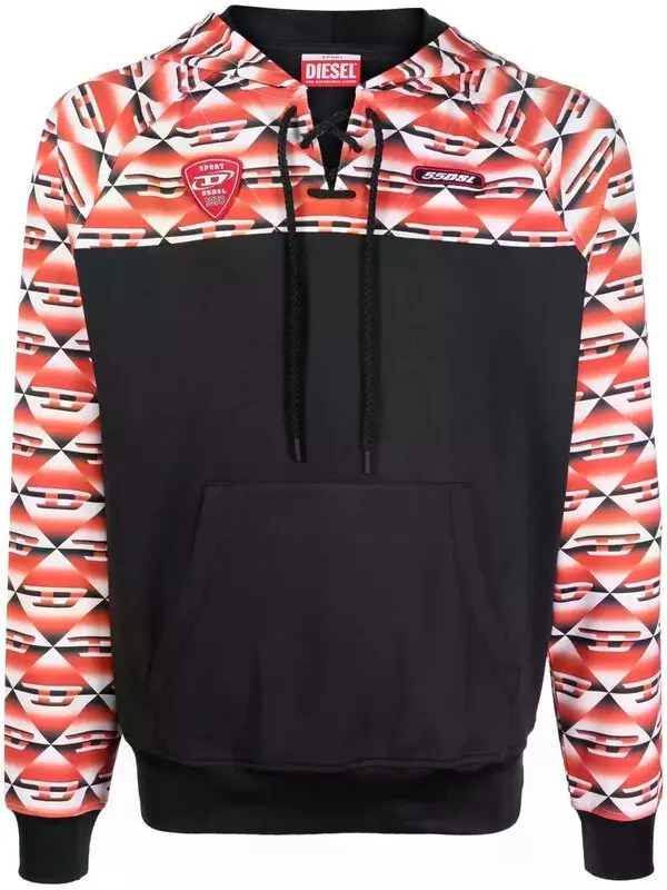 DIESEL® Monogram Paneled Hoodie