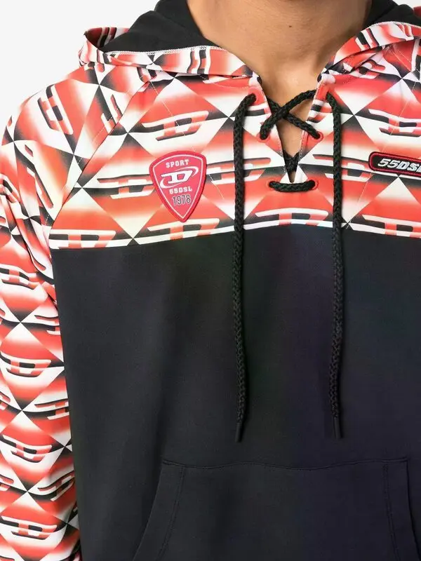 DIESEL® Monogram Paneled Hoodie