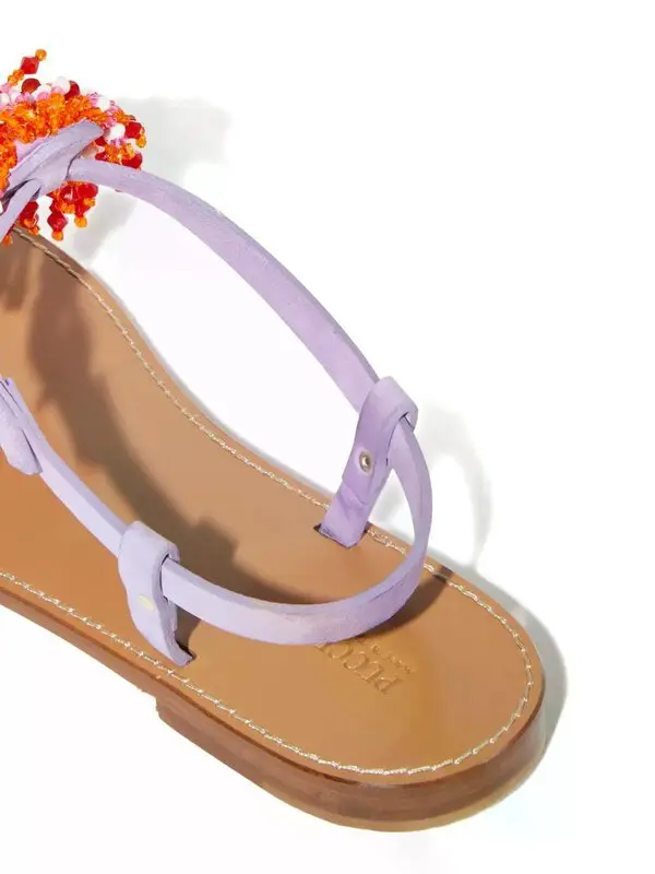 Emilio Pucci Beaded Leather Sandals