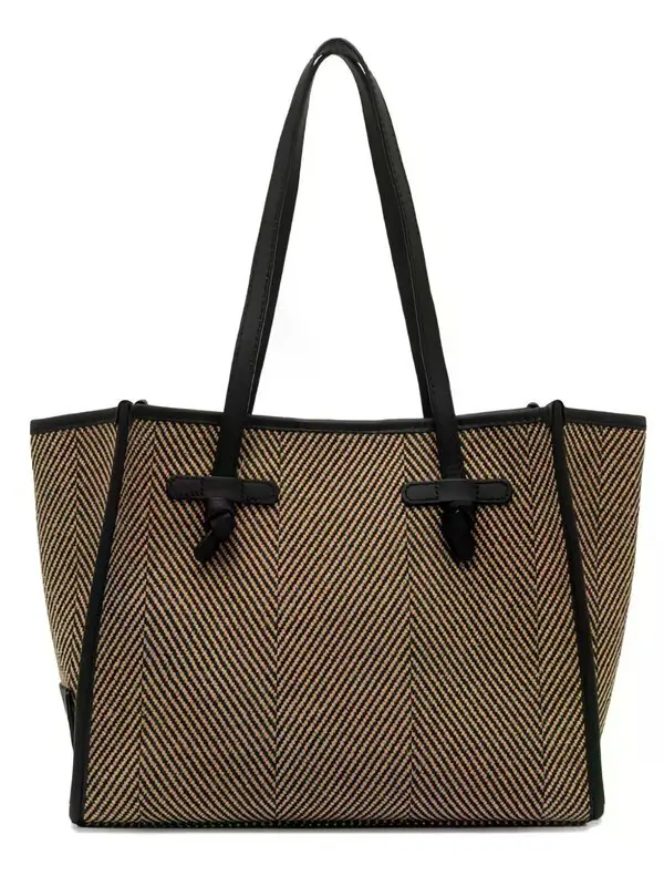 GIANNI CHIARINI Marcella Herringbone Knot Tote Bag - Brown