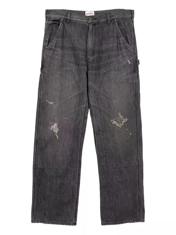 KAMIYA Distressed Five-pocket Jeans