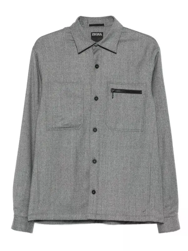 Zegna Zip-fastening Pocket Shirt - Grey