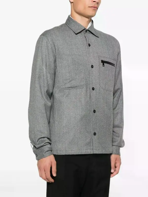Zegna Zip-fastening Pocket Shirt - Grey