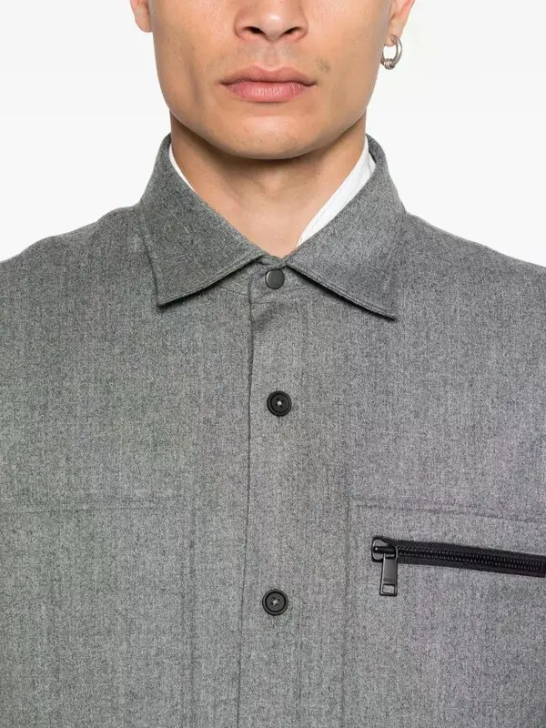 Zegna Zip-fastening Pocket Shirt - Grey