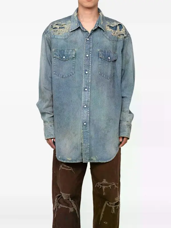 KAMIYA Distressed Denim Shirt
