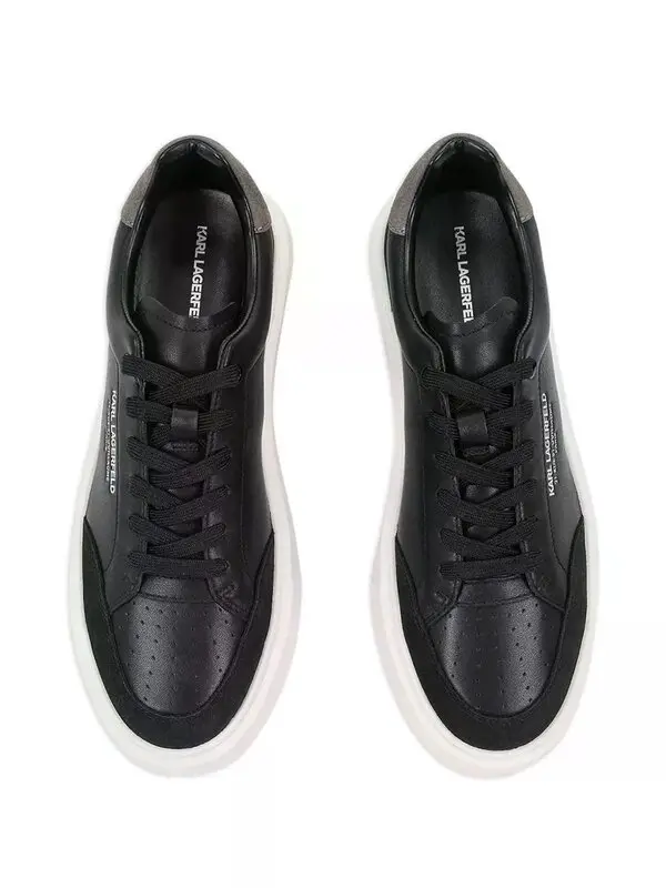 Karl Lagerfeld Leather Platform Sneakers - Black
