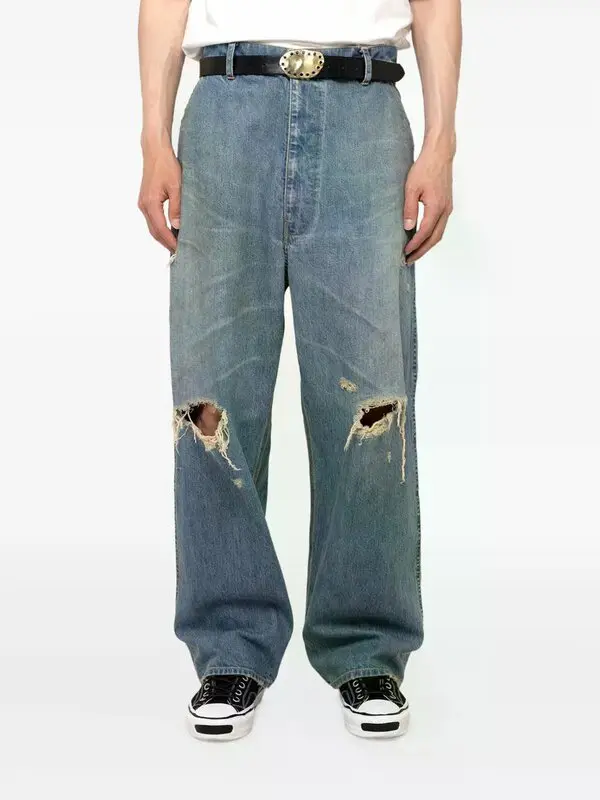 KAMIYA Distressed Ripped Trousers