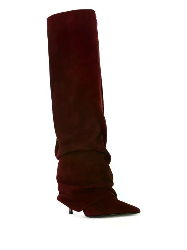 LE SILLA Esther Slouchy Leather Boots - Red