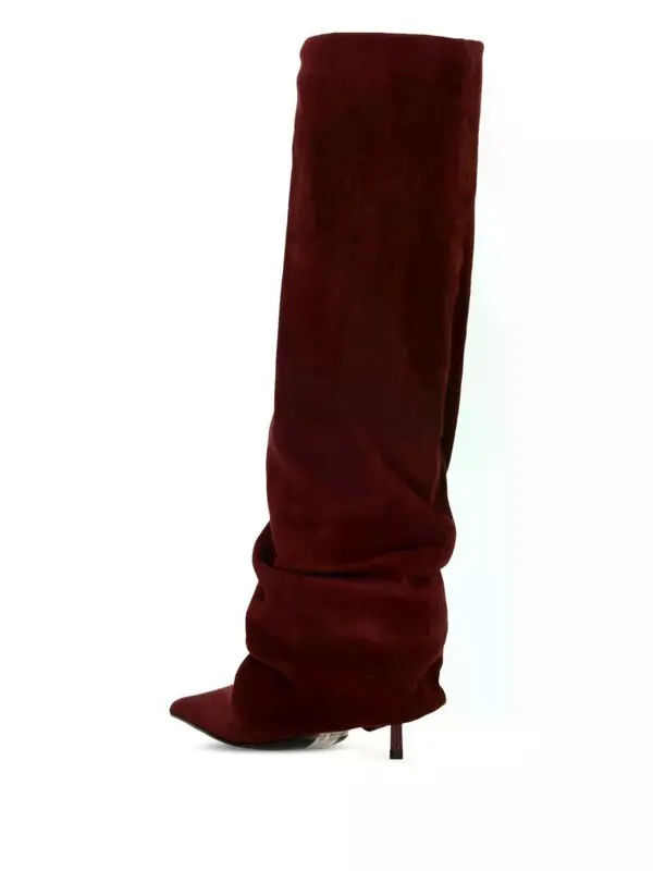 LE SILLA Esther Slouchy Leather Boots - Red