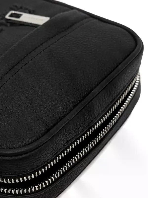Karl Lagerfeld Embossed-logo Zip Messenger Bag
