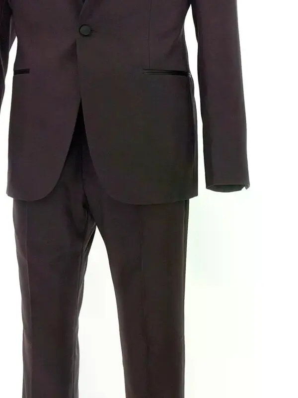 Emporio Armani Peaked-lapel Satin-trimmed Suit