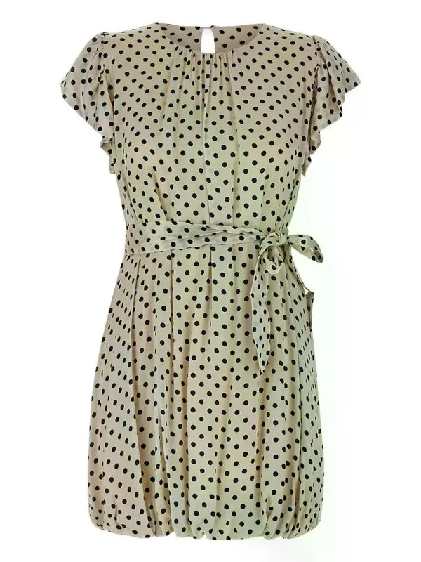 KAOS Polka-dot Mini Balloon Dress - Neutrals
