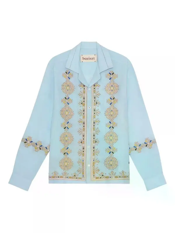 BAZISZT Cotton-blend Shirt - Blue