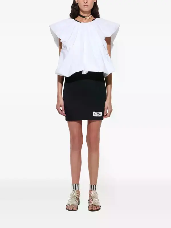 Emilio Pucci Label-embellished Ribbed Mini Skirt - Black