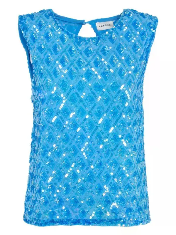 P.a.r.o.s.h Sequin-embellished Sleeveless Top