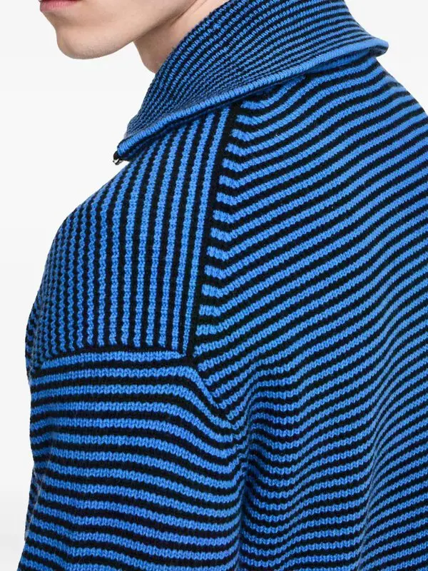 JW Anderson Striped Zip-up Sweater