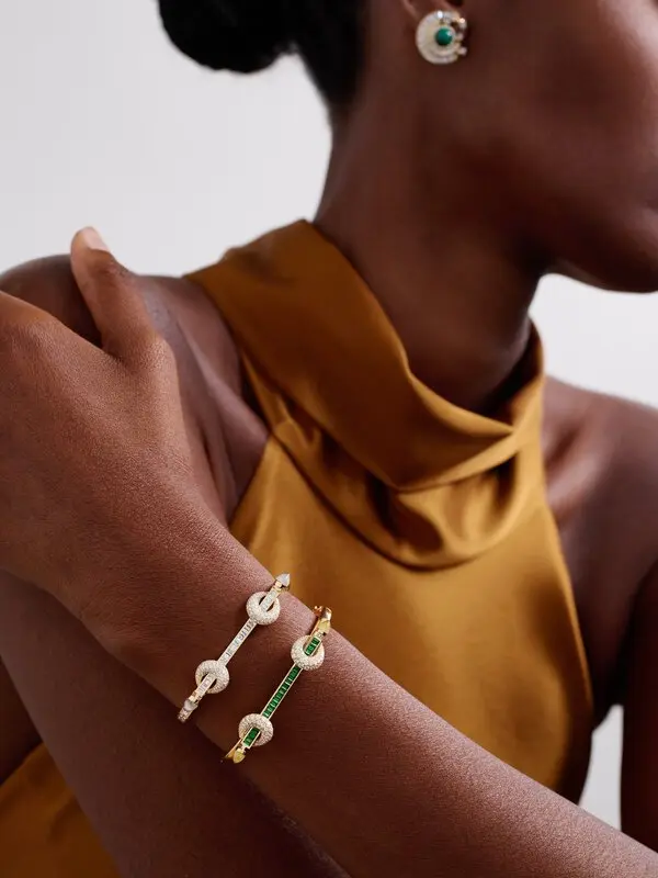 ANANYA Chakra 18-karat Gold Multi-stone Bracelet