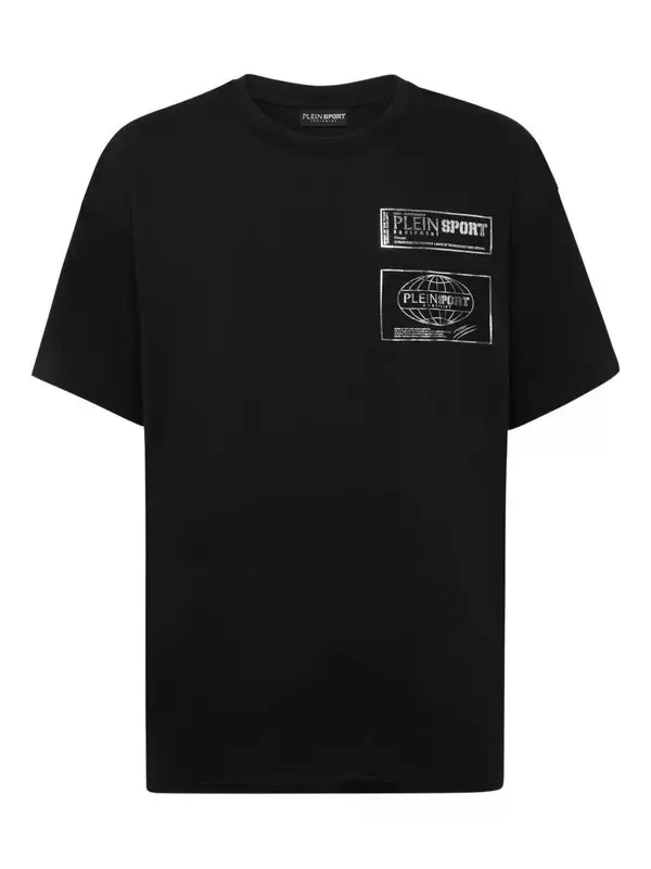 PLEIN SPORT Metallic-logo Cotton T-shirt