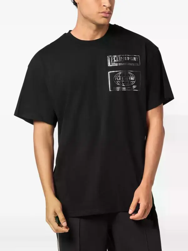 PLEIN SPORT Metallic-logo Cotton T-shirt