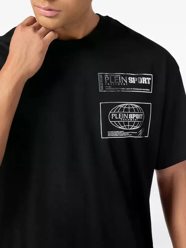PLEIN SPORT Metallic-logo Cotton T-shirt