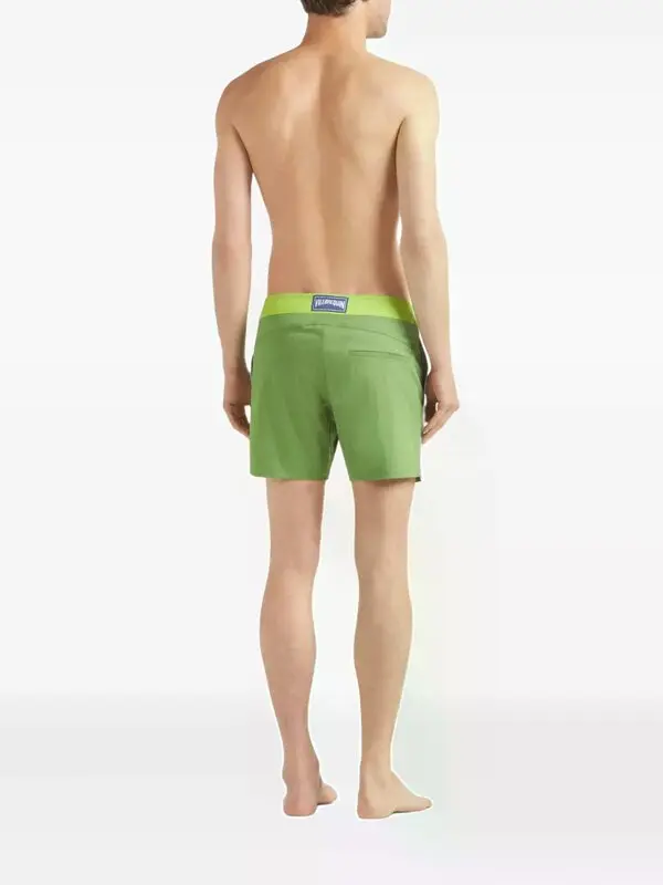 Vilebrequin Flat-waistband Side-striped Swim Trunks - Green