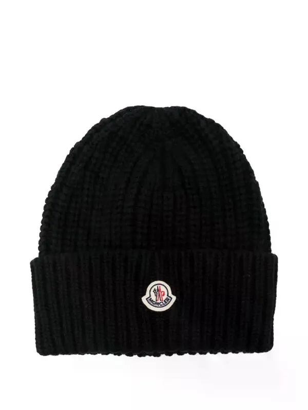 Moncler Ribbed Wool-cashmere Beanie - Black