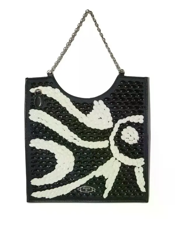 Emilio Pucci Embroidered Fold Tote Bag