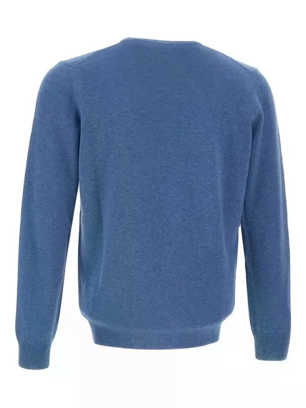 KANGRA Crew-neck Wool Sweater - Blue