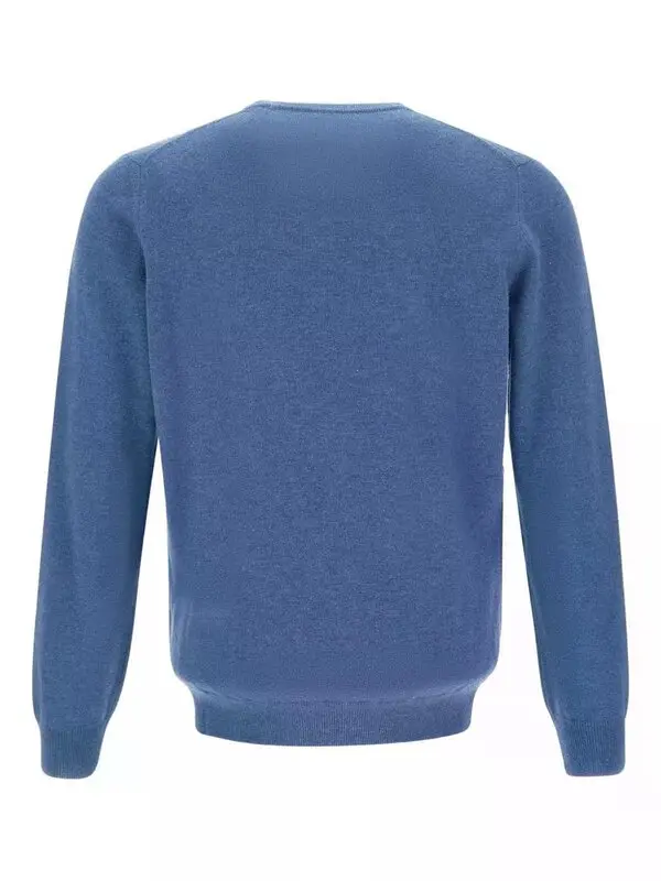 KANGRA Crew-neck Wool Sweater - Blue